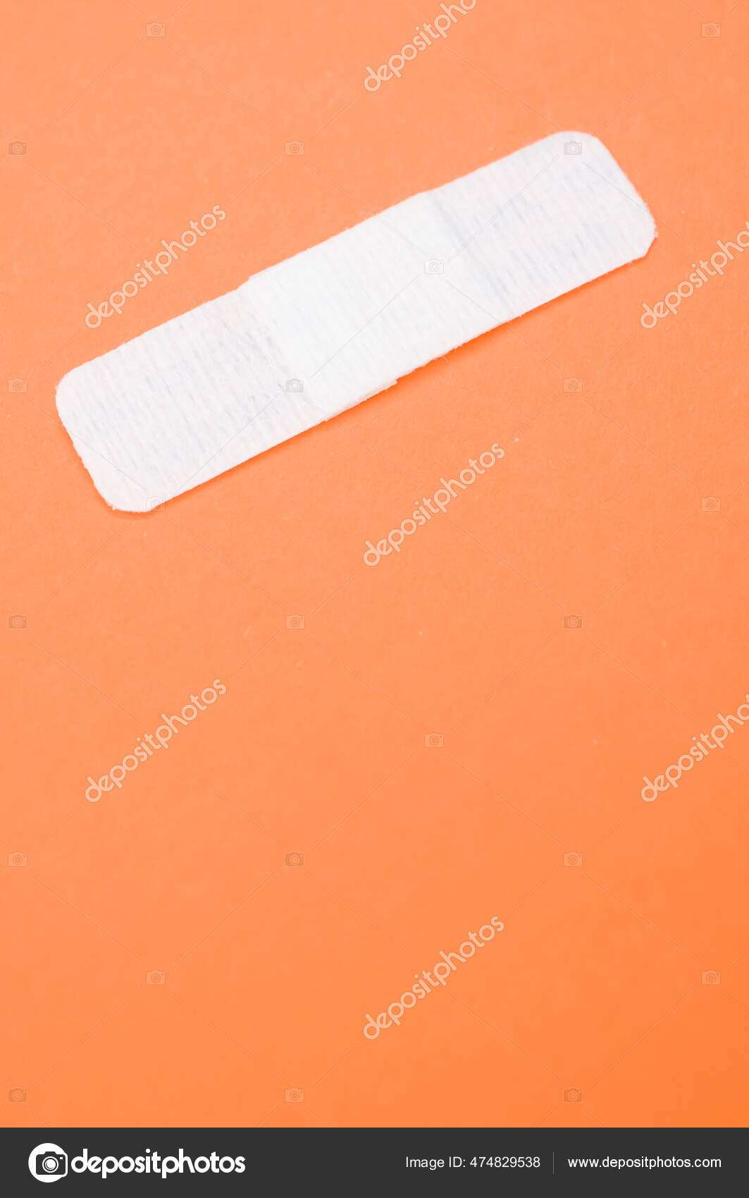 Vertical Shot Band Aid Isolated Orange Background Stock Photo by ...