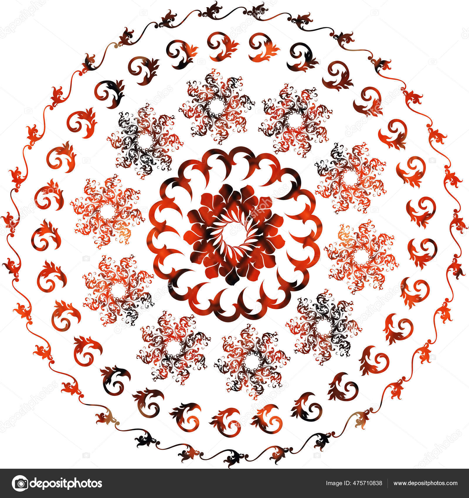 Radial Ornamental Pattern Fabric Prints White Background Stock Photo by ...