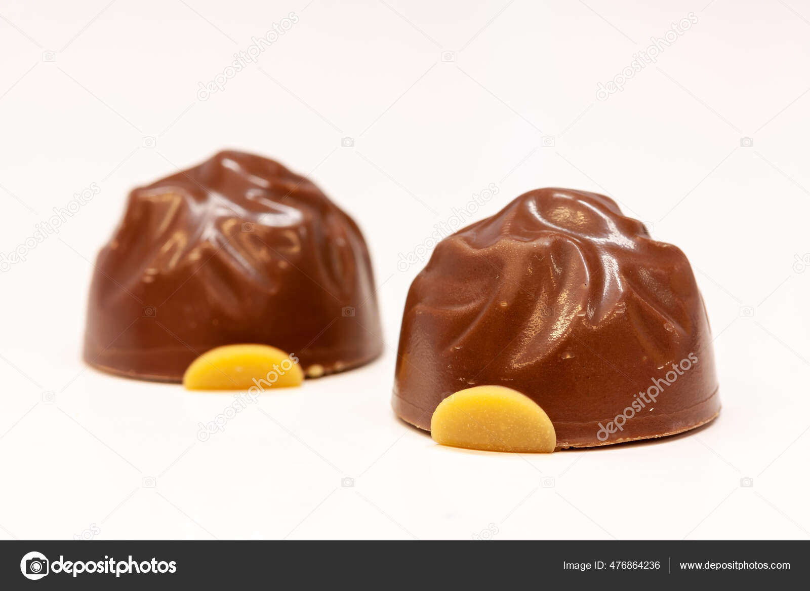 Two Chocolate Candies Isolated White Background — Stock Photo ...