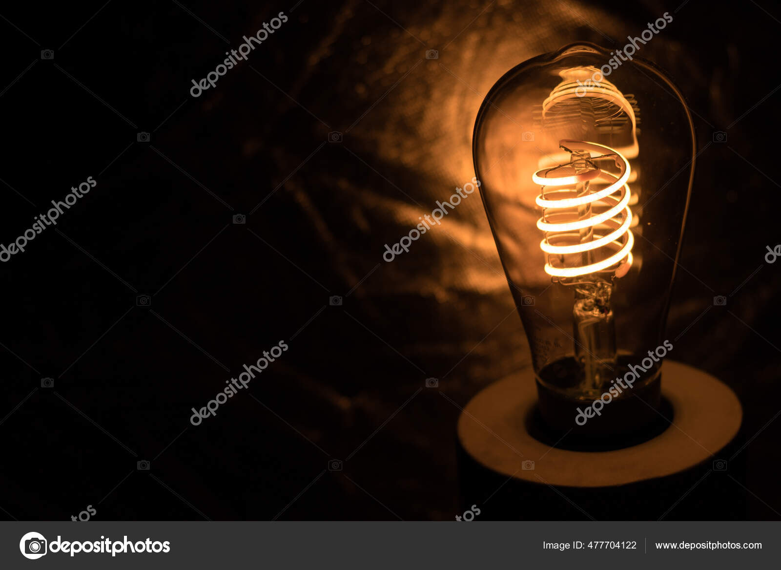 Scary Mysterious Cave Room Single Lightbulb Illuminating Darkness ...