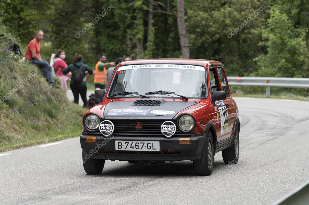 BARCELONA, SPAIN - May 23, 2021: Barcelona, Spain; May 23, 2021: Autobianchi A112 Abarth Racing ...