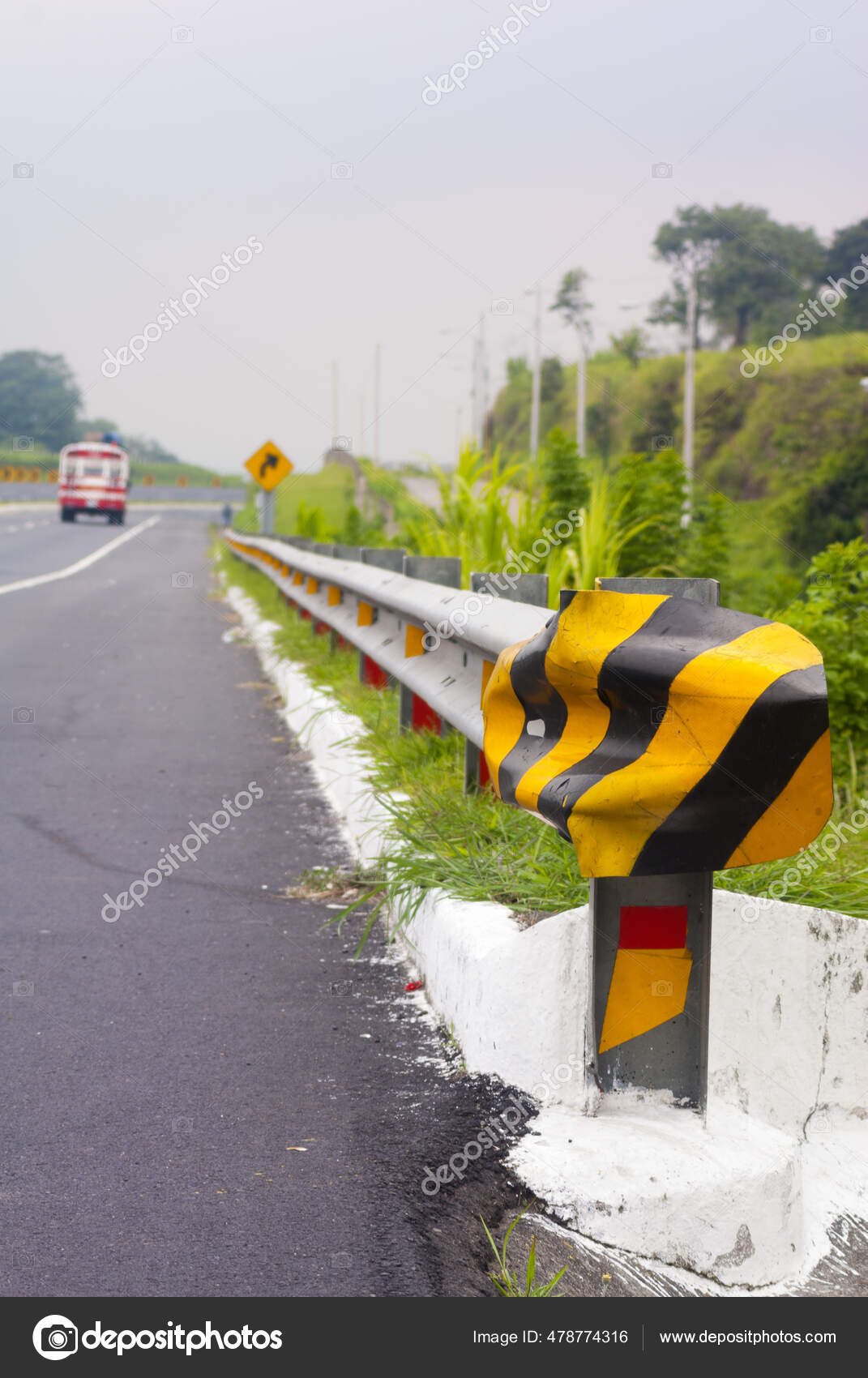Protection System Road Accidents Containment Railing Rural Highway ...