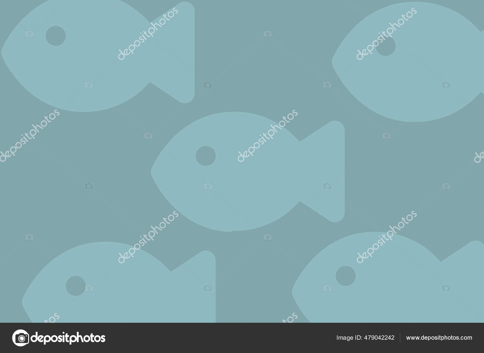Fish Swimming Underwater Faded Blue Background — Stock Photo ...