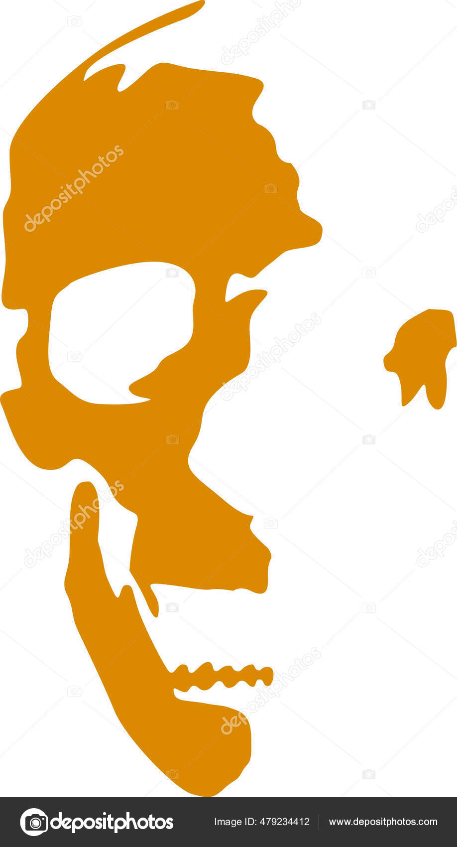 Illustration Yellow Abstract Skeleton Drawing Stock Illustration by ...