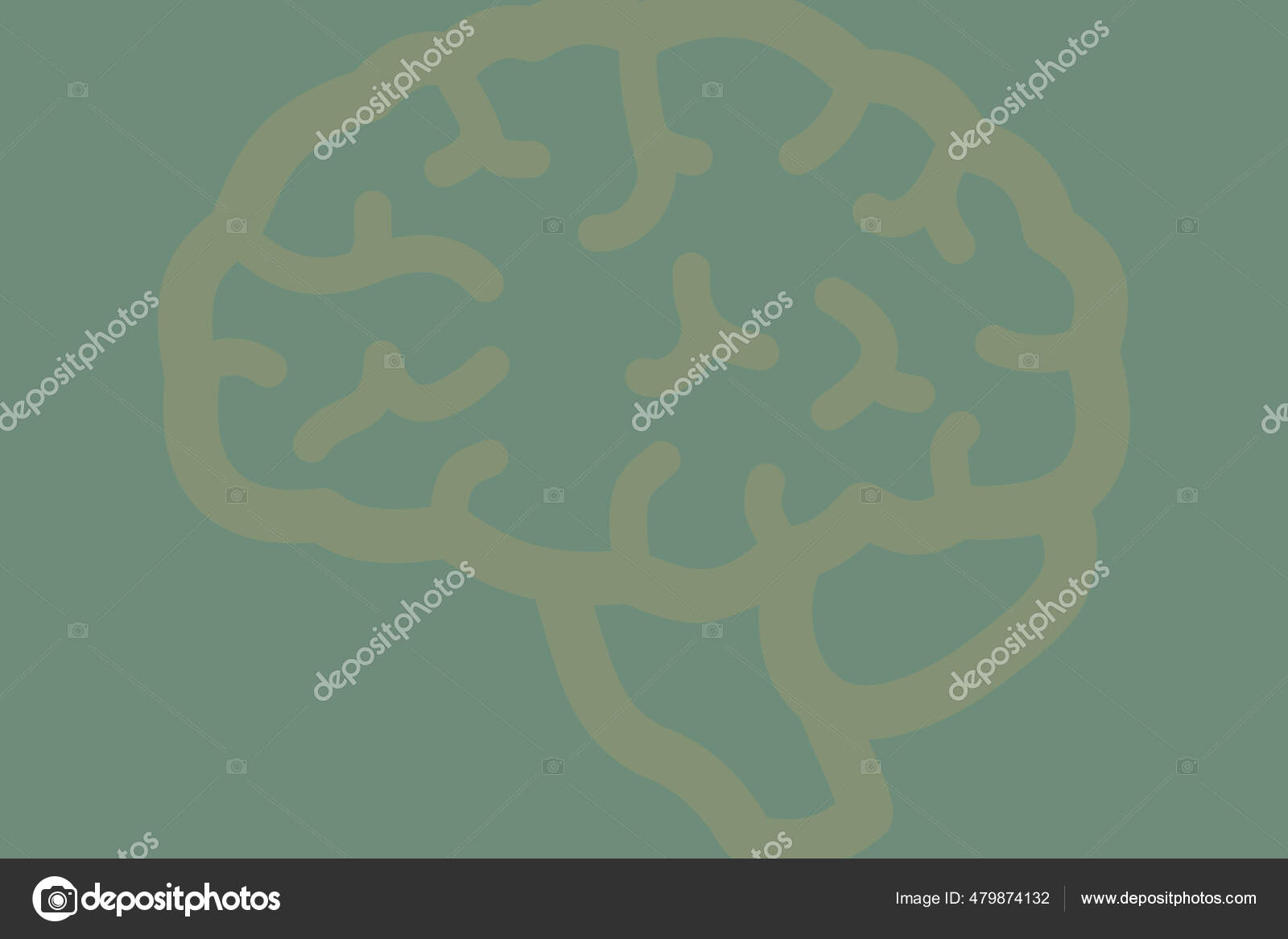 Green Background Simple Brain Illustration — Foto Stok © Wirestock ...