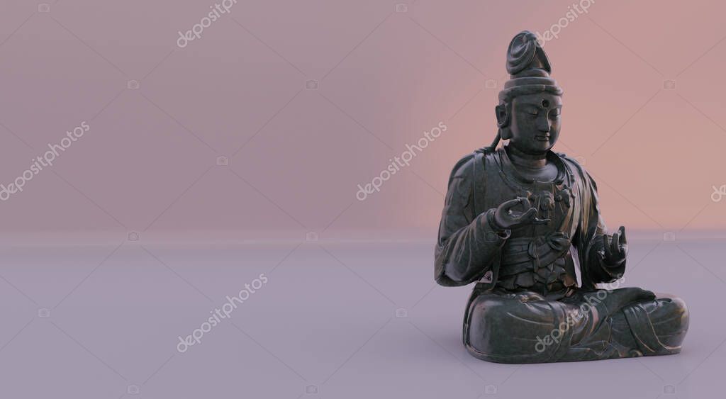 Estatua del siglo 12 de Guanyin Bodhisattva sentada Digitalmente ...