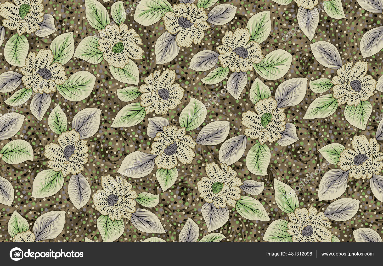Green Floral Pattern Wallpaper Background — Stock Photo © Wirestock ...