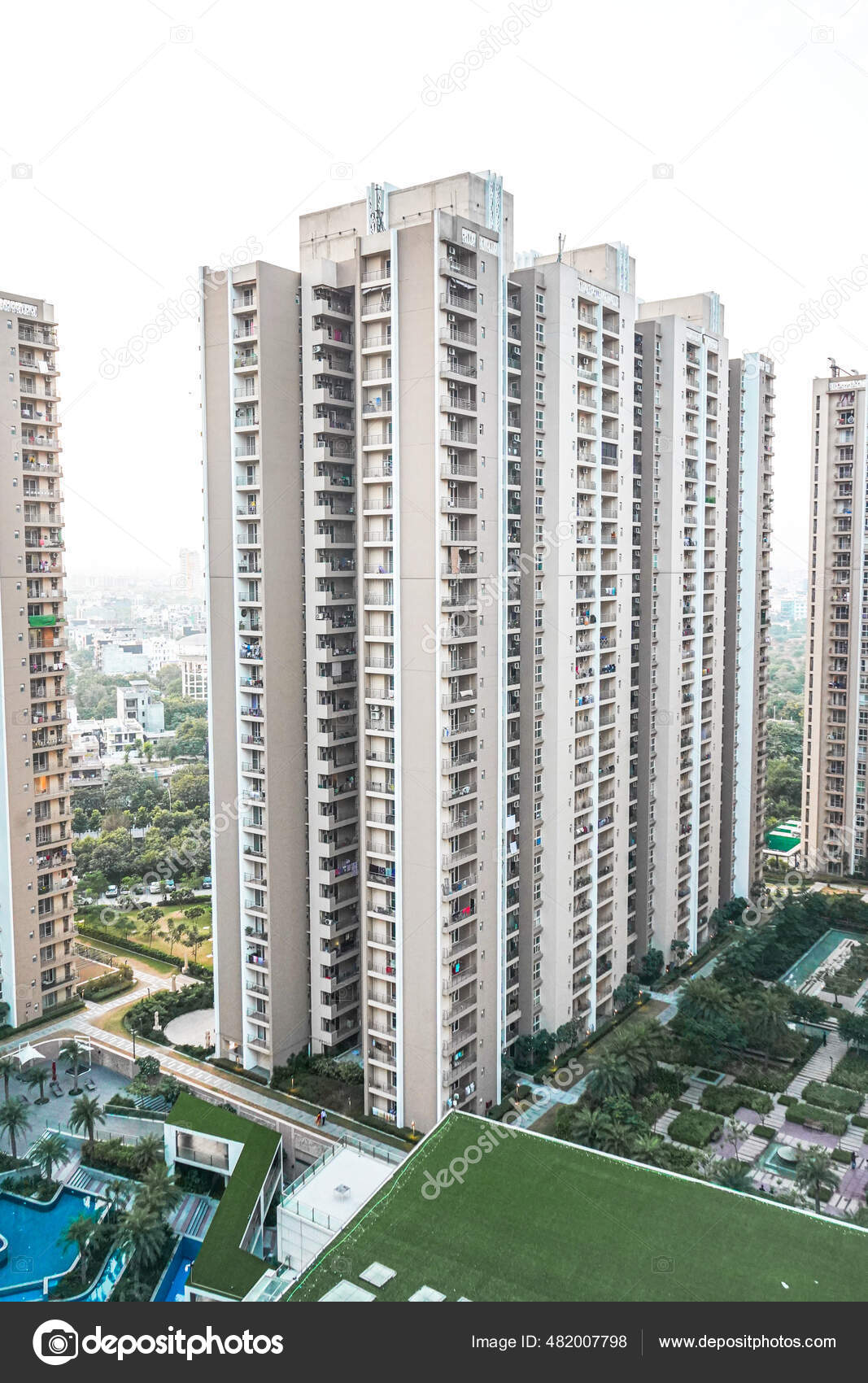 Vertical Shot Residential Buildings Noida India — Stock Photo ...