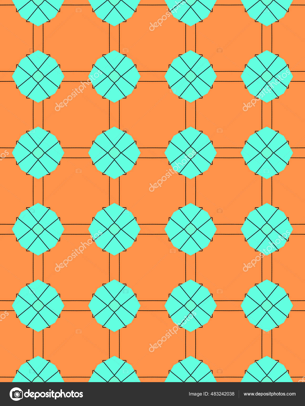 Illustration Seamless Orange Blue Pattern — Stock Photo © Wirestock #483242038
