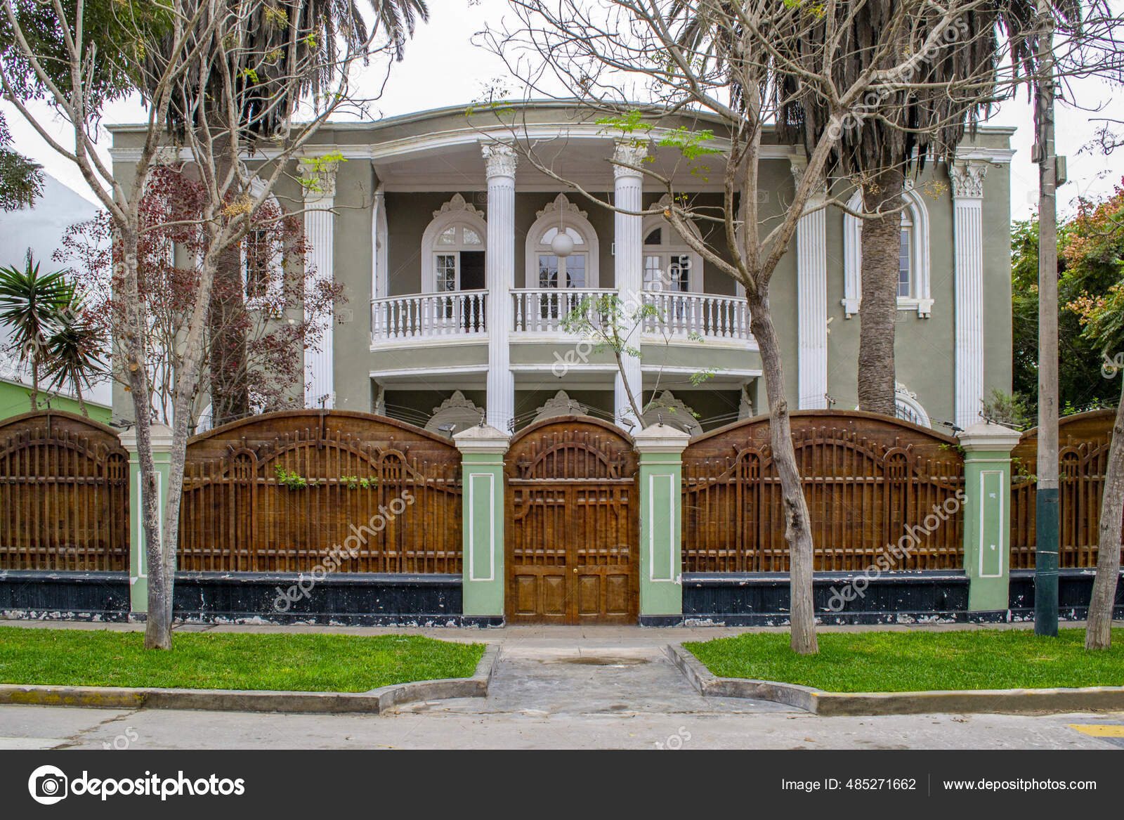 Lima Peru Jul 2021 Facade Beautiful Ancient House Colonial Style ...