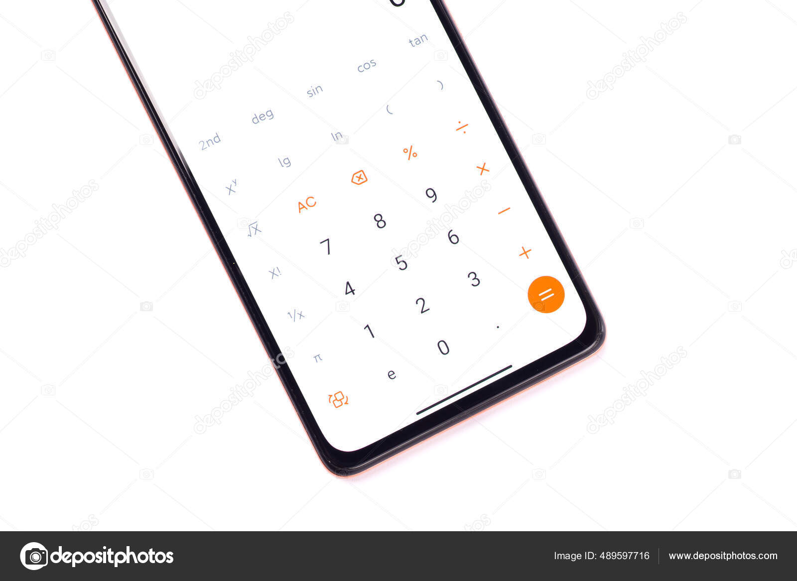 Smartphone Displaying Calculator App Isolated White Background — Stock Editorial Photo ...