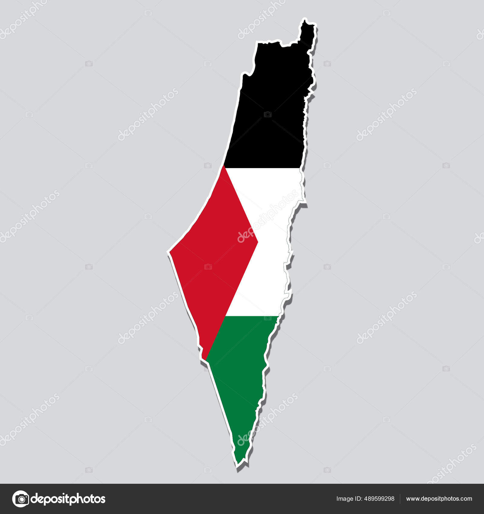 Flag Palestine Shape Country's Map Stock Illustration by ©Wirestock ...
