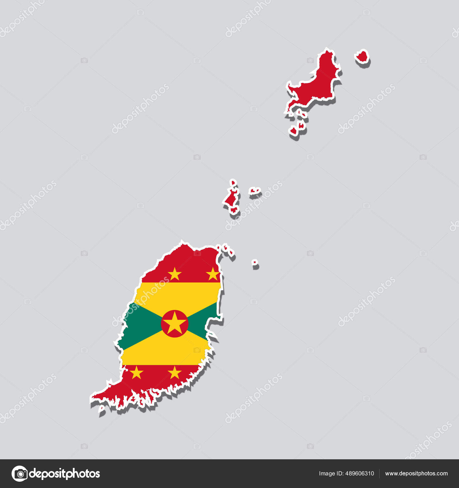 Grenada Map Flag Colors White Background Stock Illustration by ...