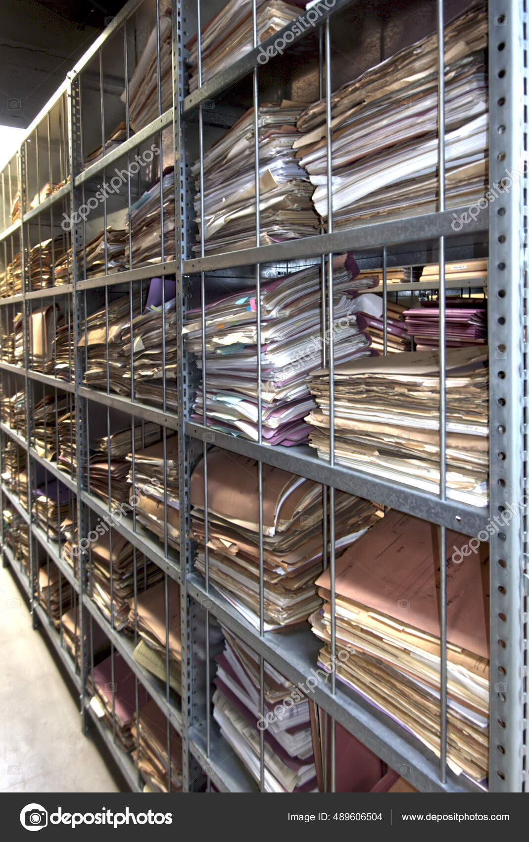 Open Shelves Old Files Folders Documents Archive Room — Stock Photo ...