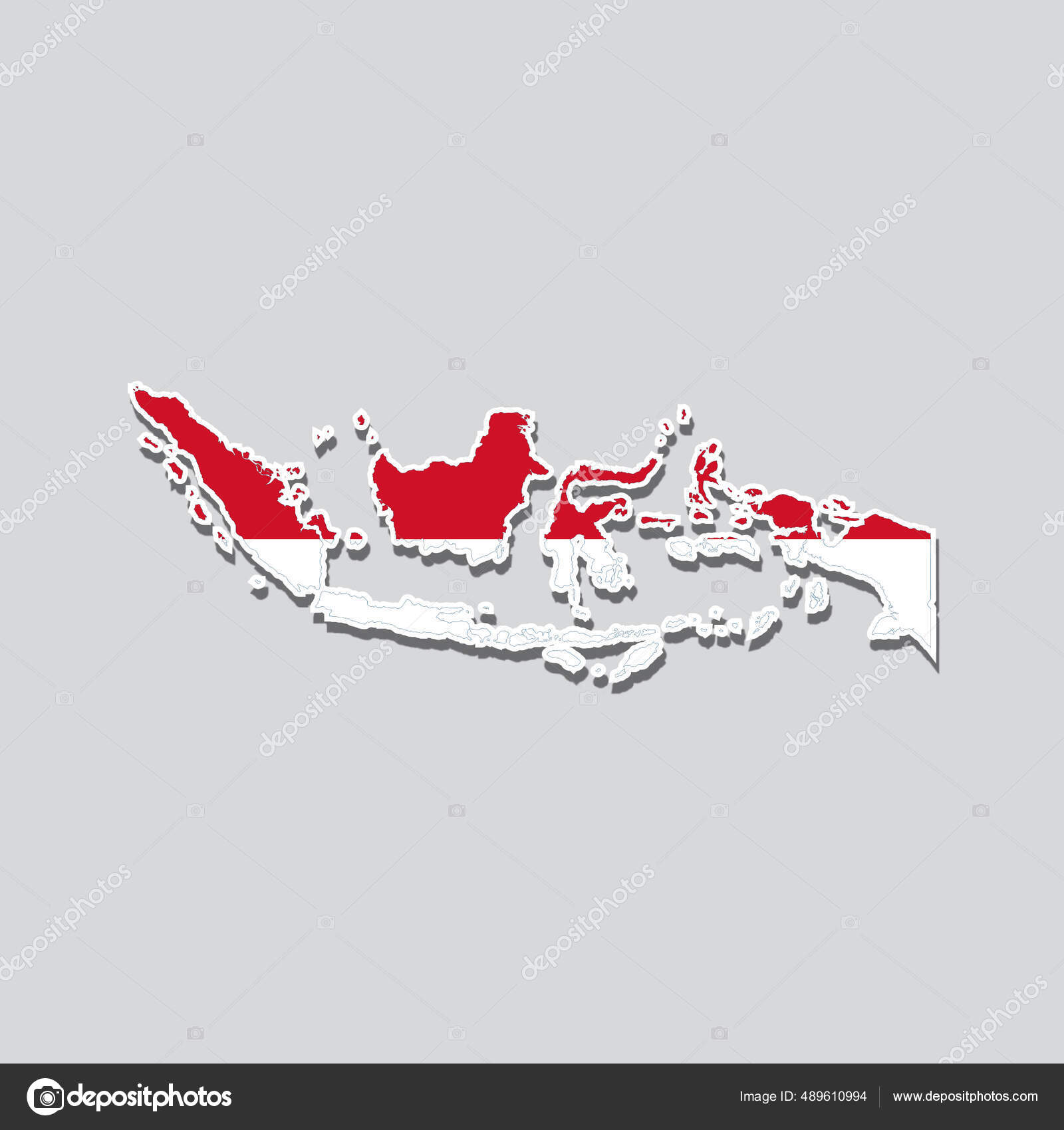 Indonesia Map Flag Colors White Background Stock Illustration by ...