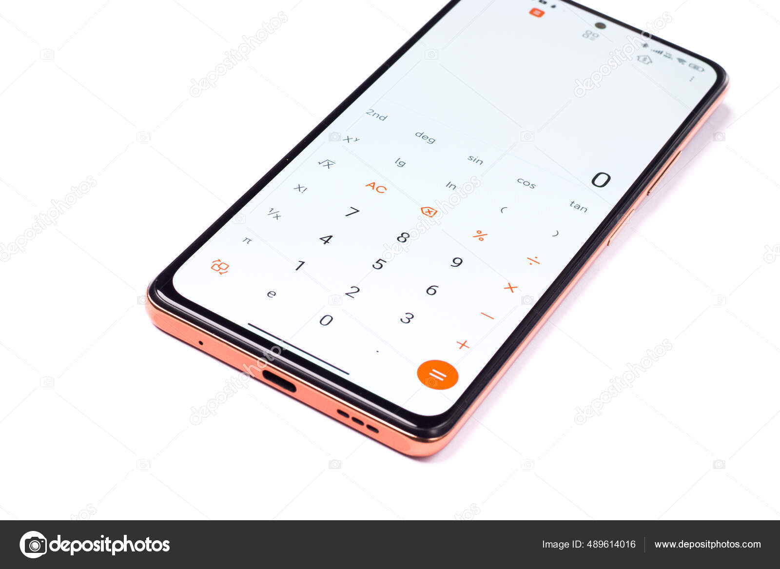 Smartphone Displaying Calculator App Isolated White Background — Stock Editorial Photo ...