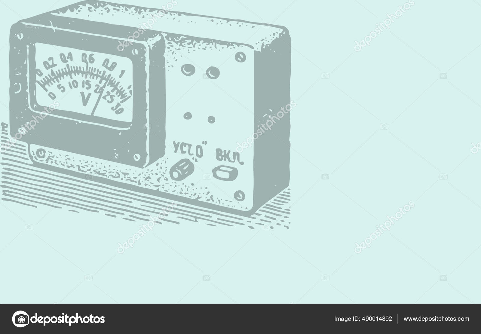 Digital Illustration Voltmeter Blue Background Stock Photo by ...