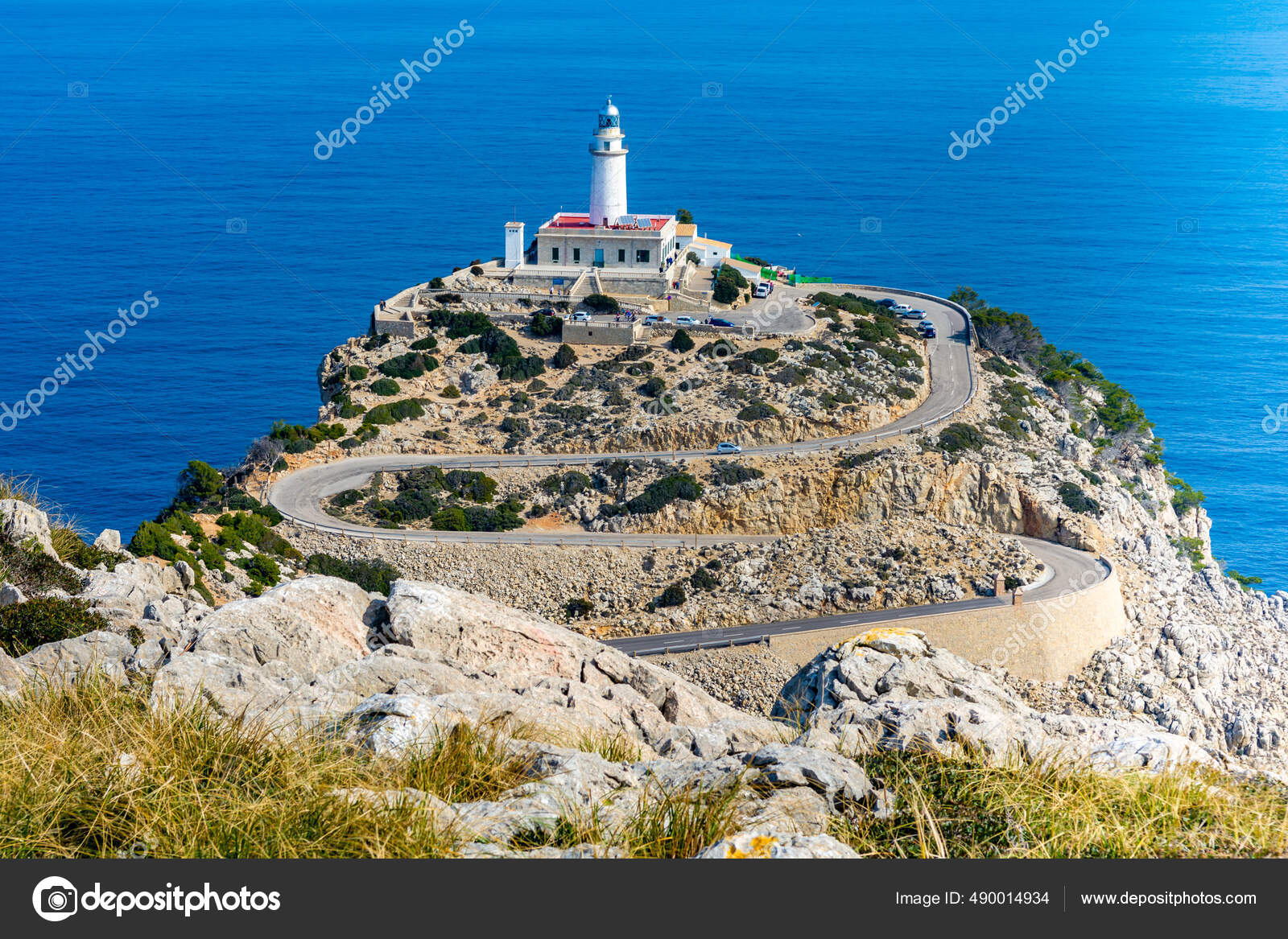 Beautiful Lighthouse Cliff Cap Formentor Mallorca Spain Stock Photo by ...