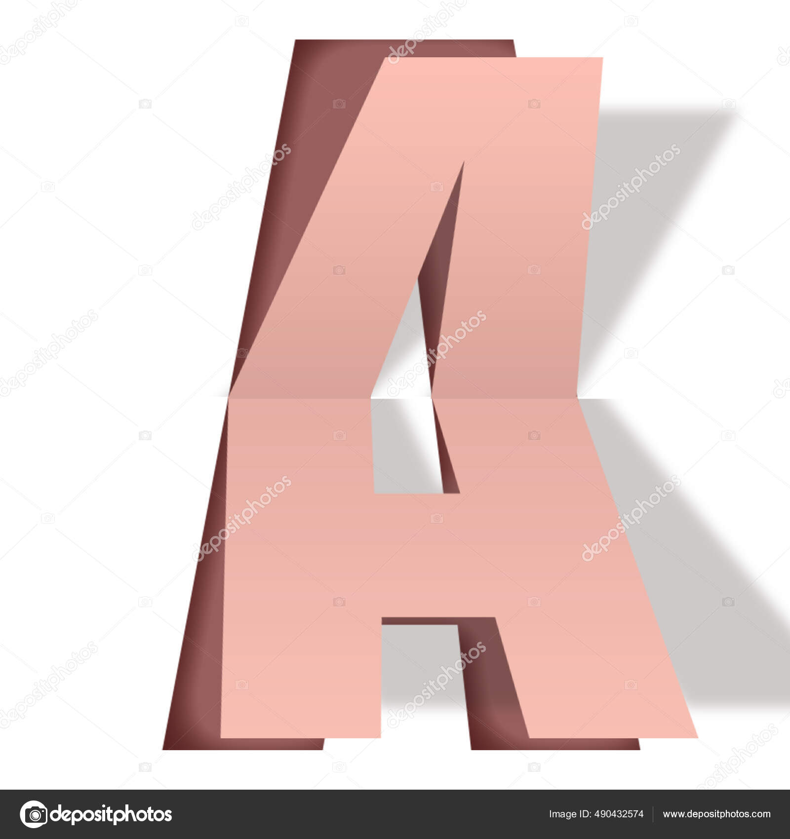 Rendering Abstract Pink Alphabet Letter Isolated White Background ...