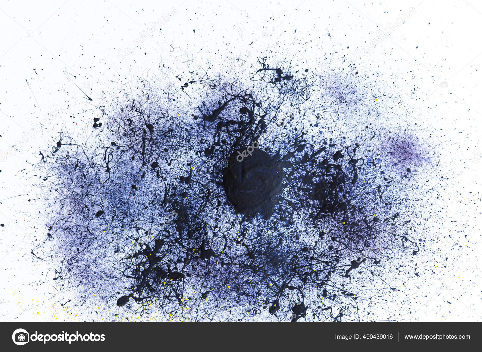 Messy Blue Paint Scattered White Surface Copy Space Stock Photo by ...
