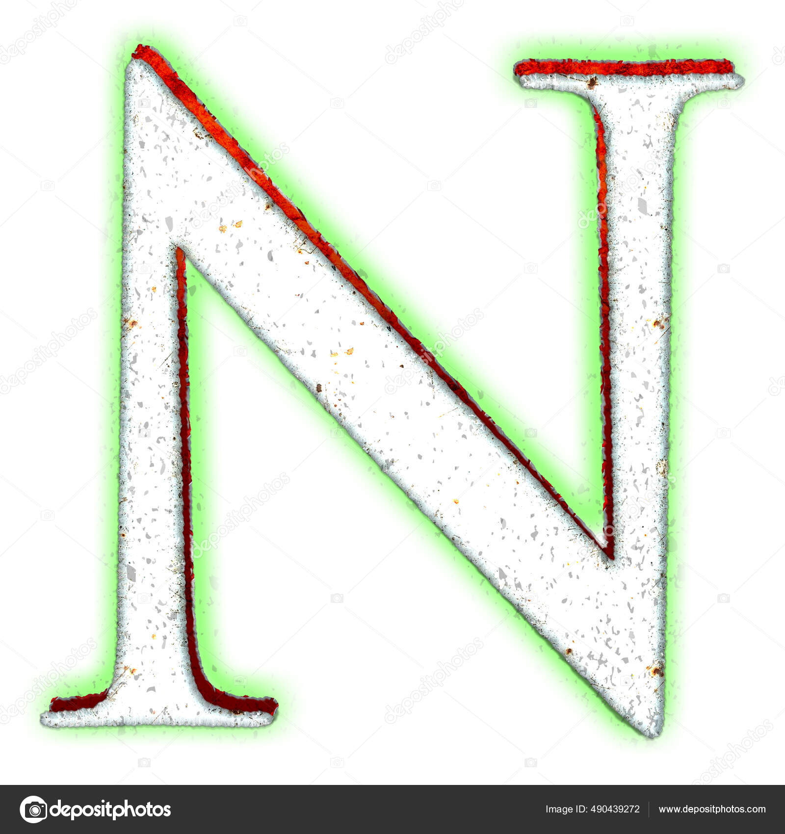 Neon Green Letter N