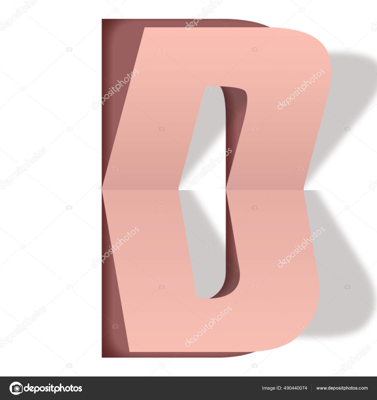 Rendering Abstract Pink Alphabet Letter Isolated White Background ...