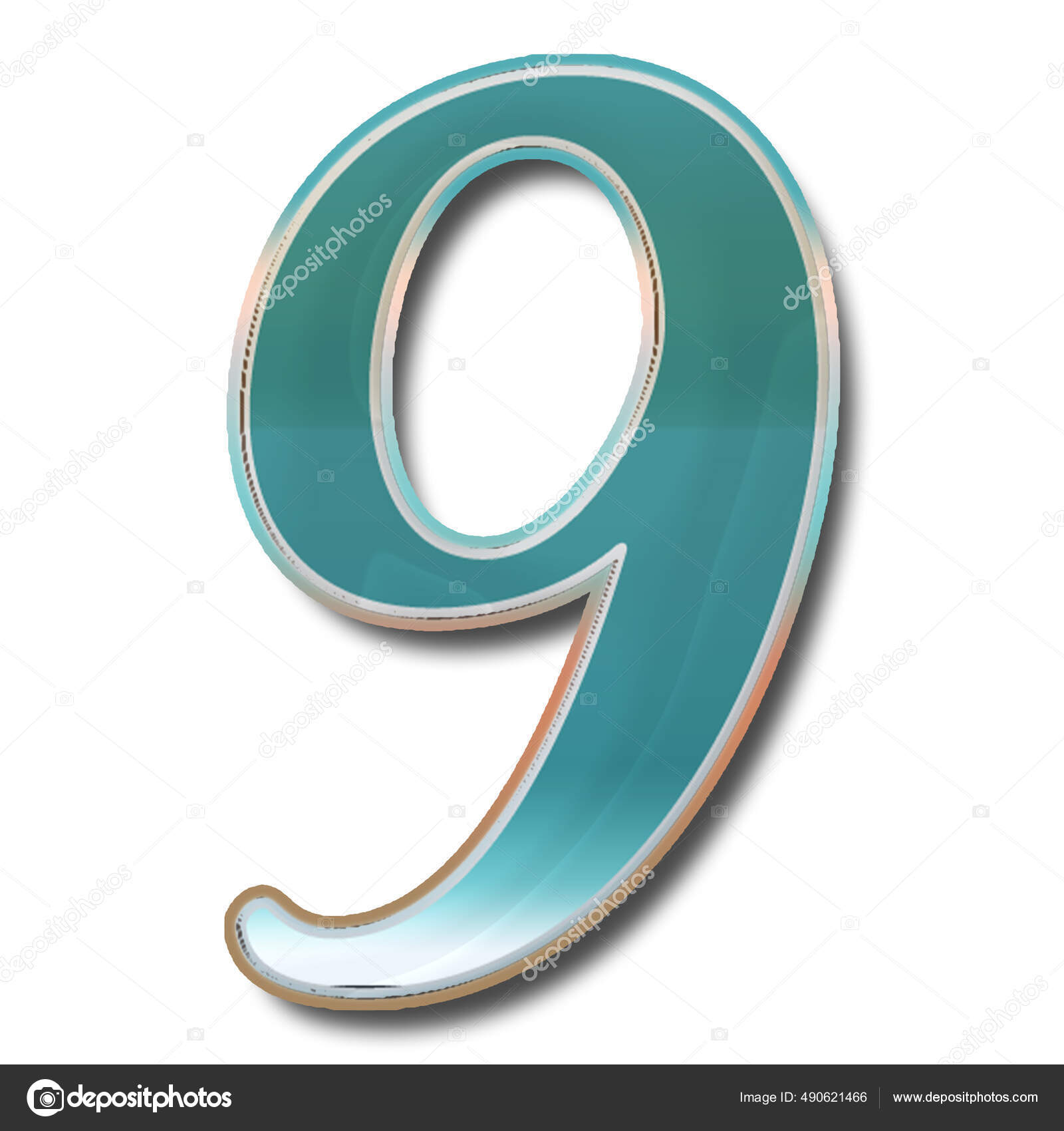 Rendering Wavy Blue Number Isolated White Background — Stock Photo ...