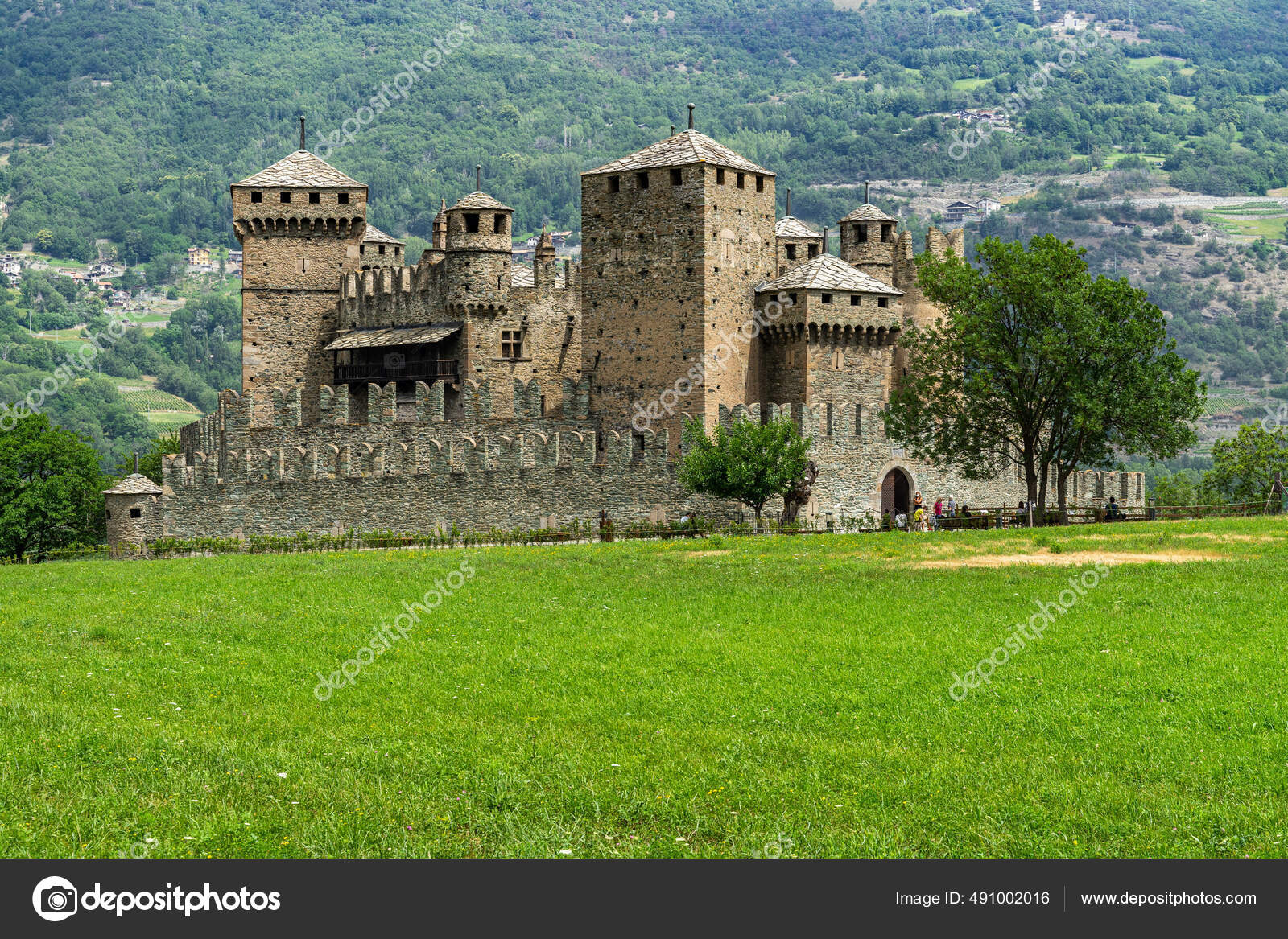 View Fenis Castle Famous Medieval Castle Aosta Valley One Major Stock ...
