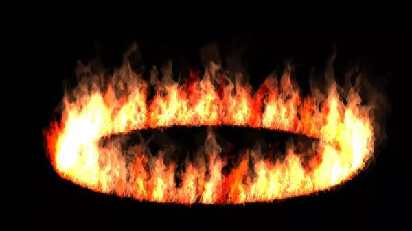 A fire circle on a black background - Stock Image - Everypixel