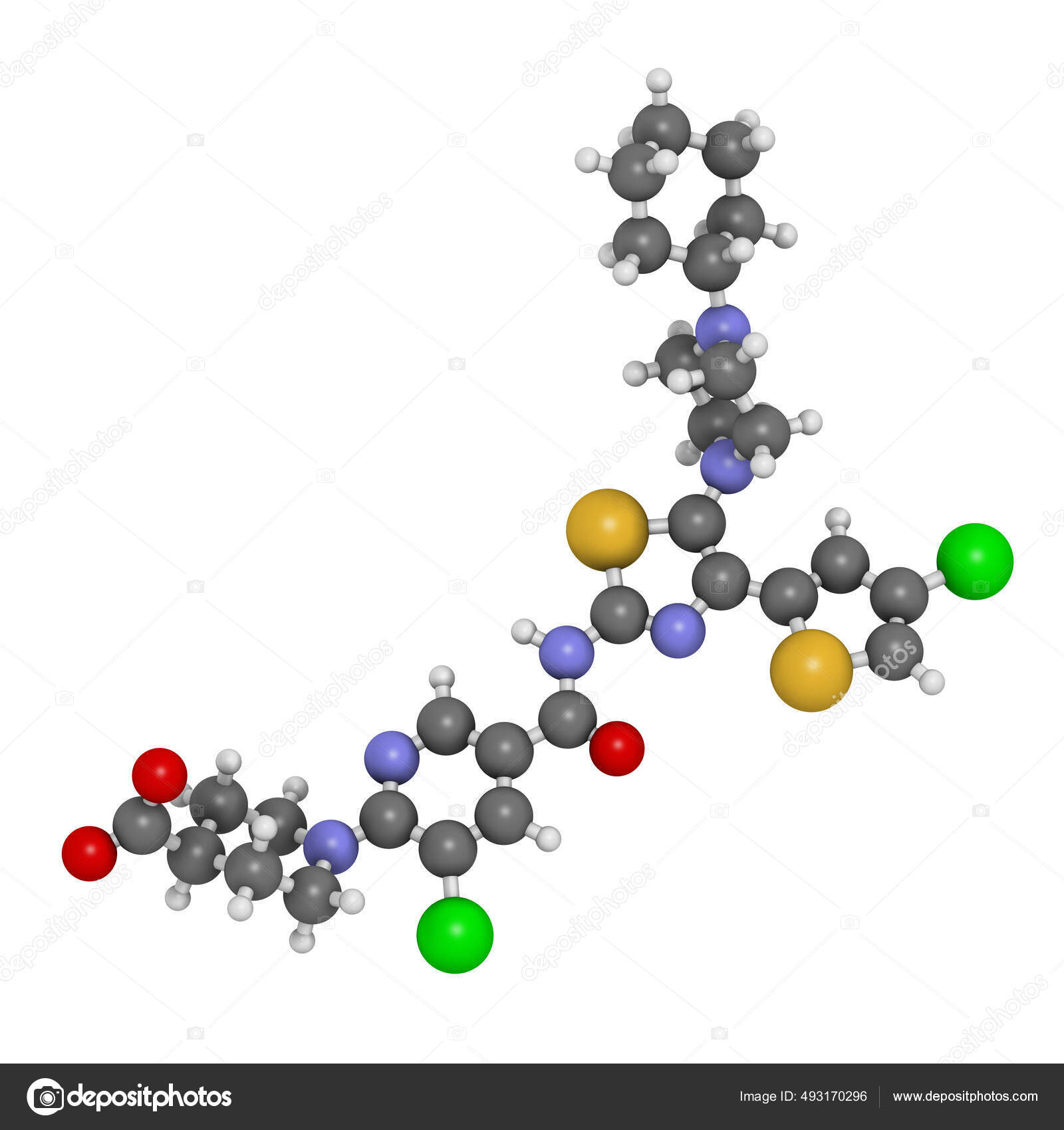 Avatrombopag Thrombocytopenia Drug Molecule Isolated Rendering — Stock ...