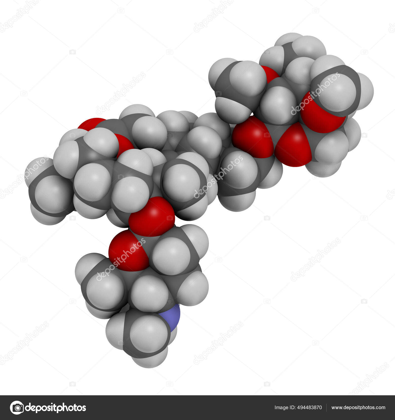 Spinetoram Insecticide Molecule Rendering Atoms Represented Spheres ...