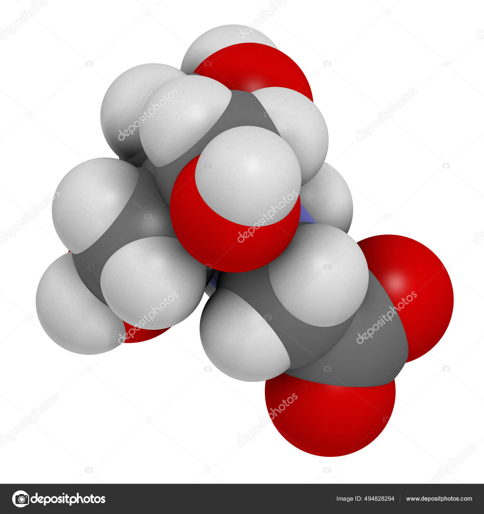 Tricine Buffering Agent Molecule Rendering Atoms Represented Spheres ...