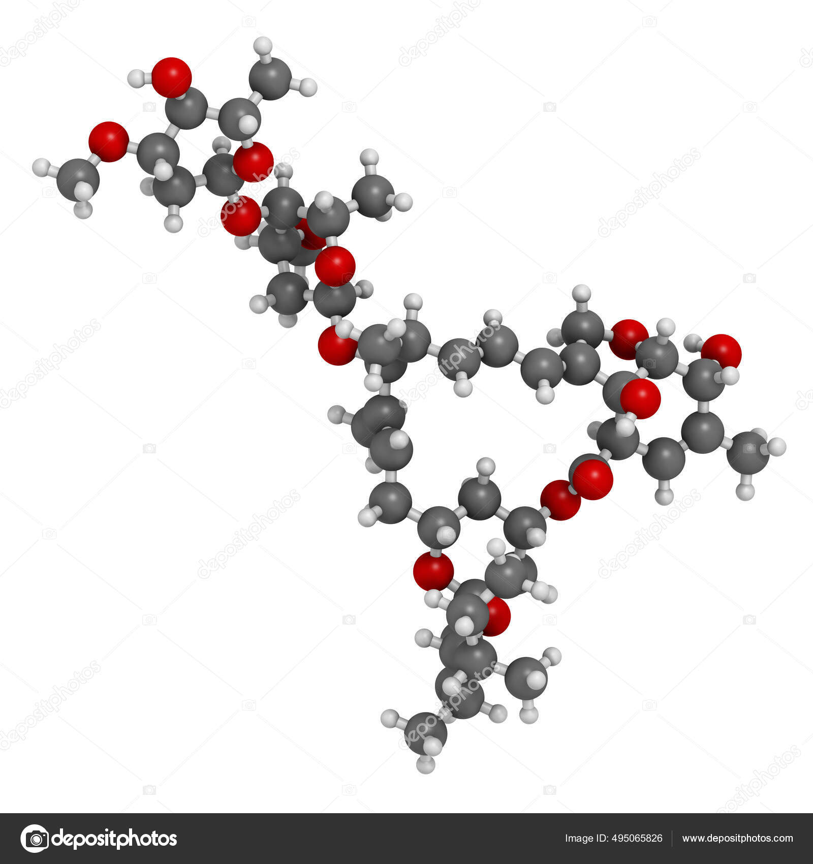 Abamectin Insecticide Molecule Rendering Atoms Represented Spheres ...