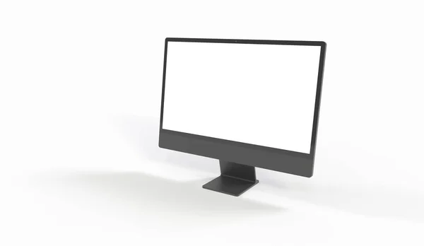 Realistic Computer White Screen Isolated Black Background Stock Photo by ©Wirestock 509971662