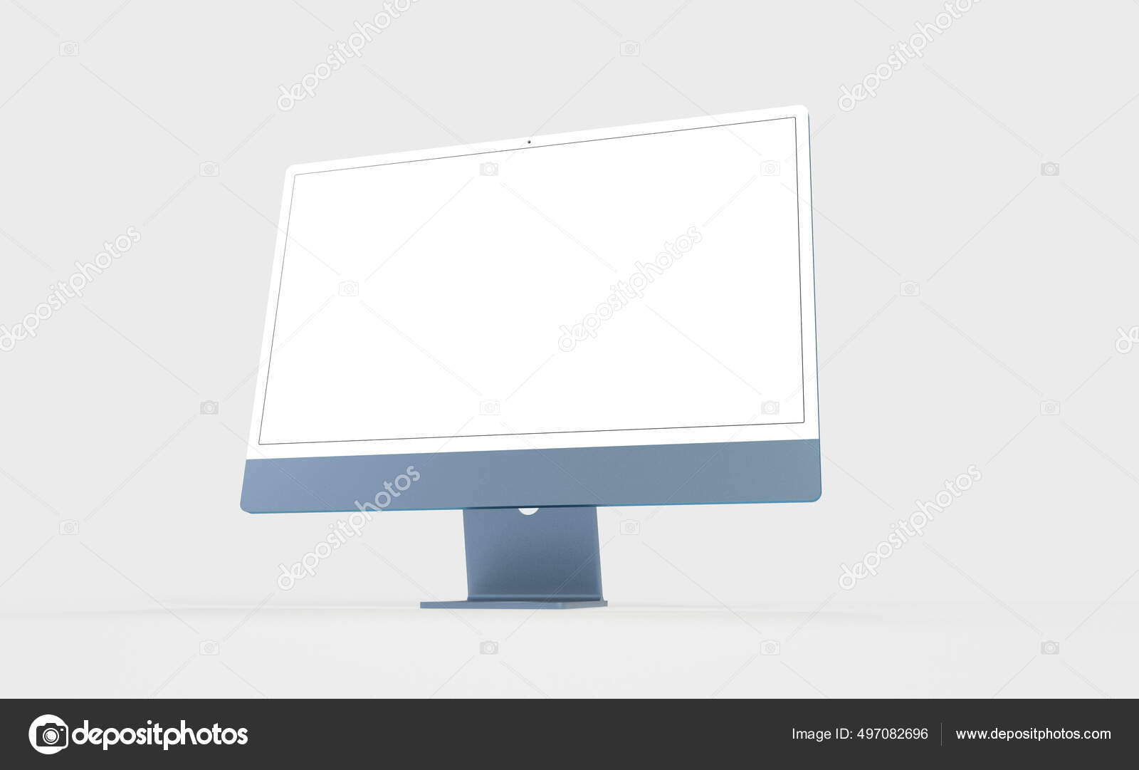 Computer Monitor Copyspace White Screen Isolated White Background ...