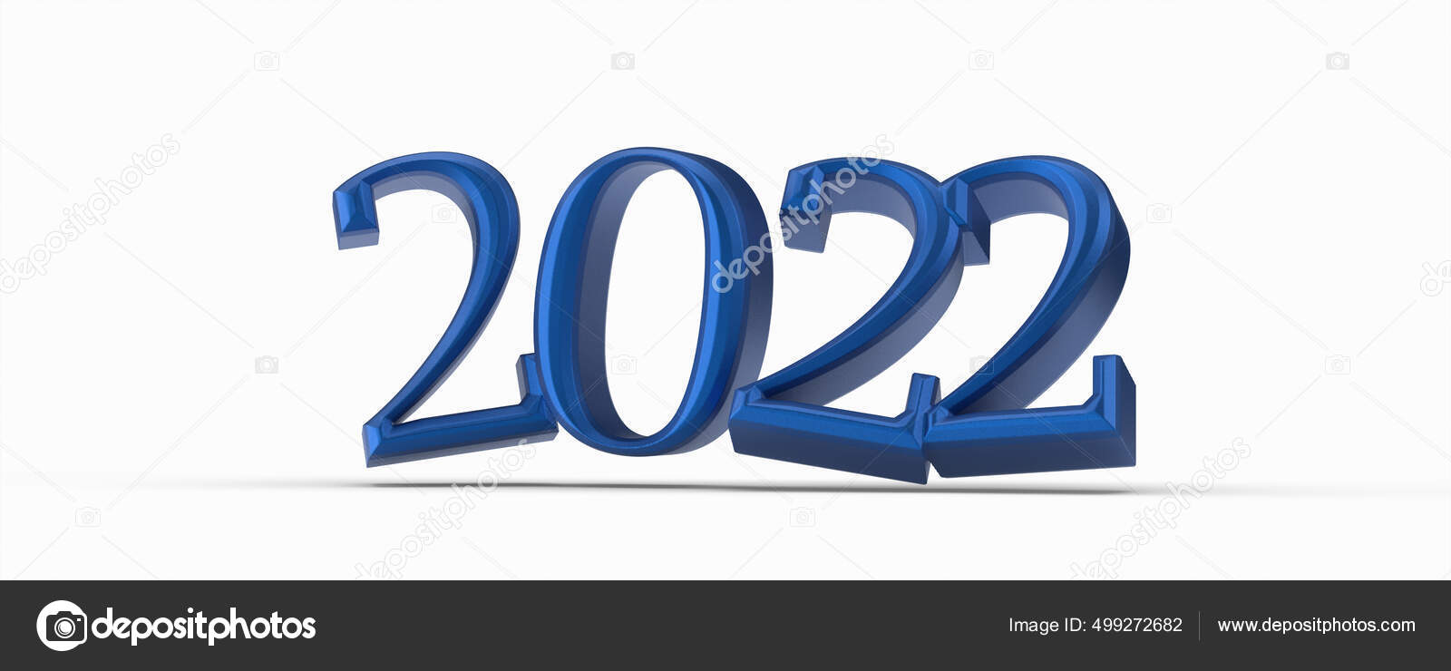 Blue Number 2022 Isolated White Background — Stock Photo © Wirestock ...