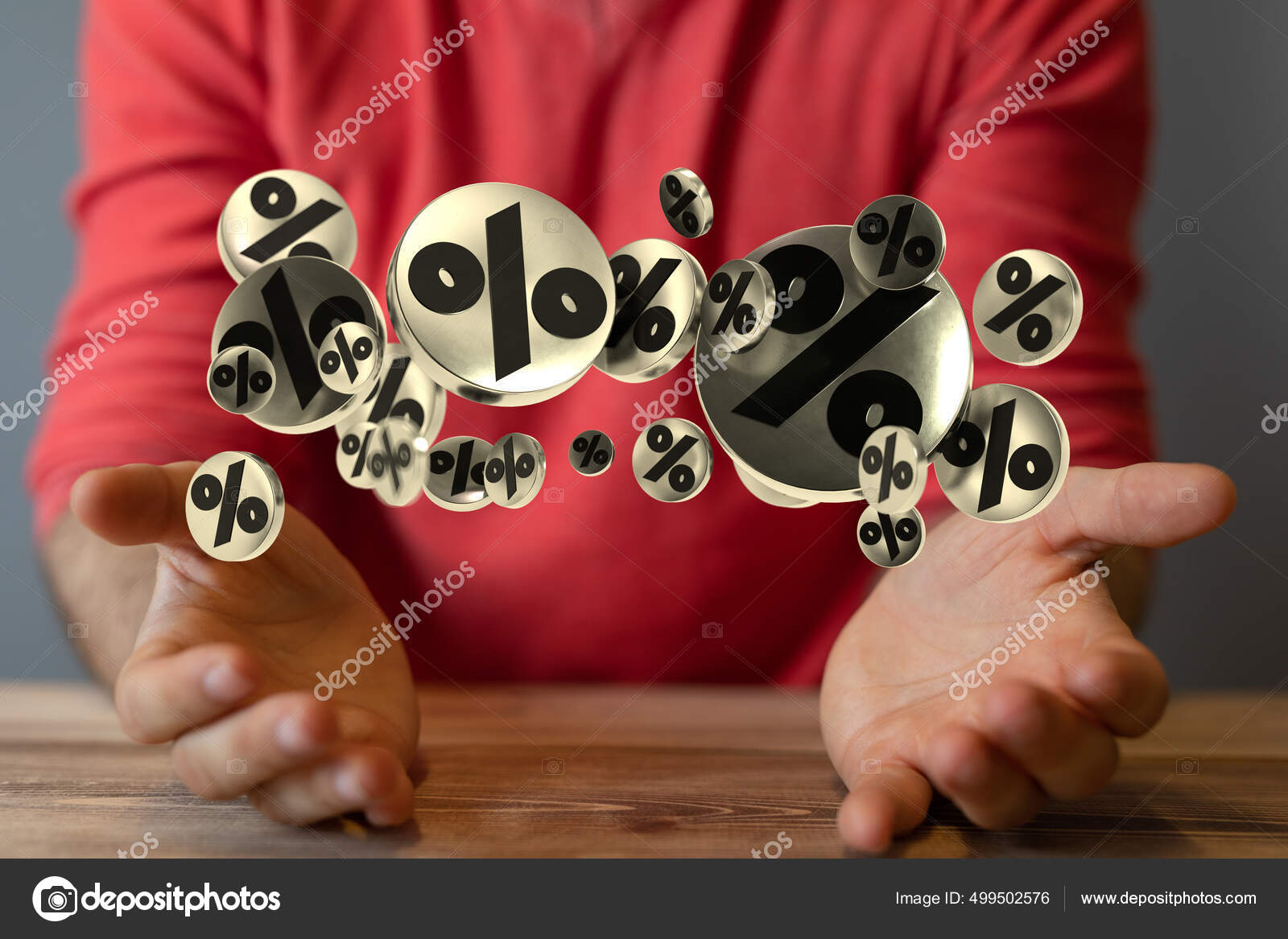 Rendering Percent Signs Symbols Hands — Stock Photo © Wirestock #499502576