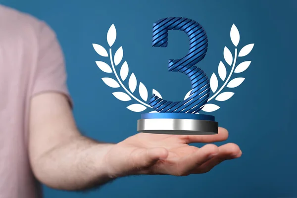 Floating Render Third Place Trophy — Stock Photo © Wirestock #499510448