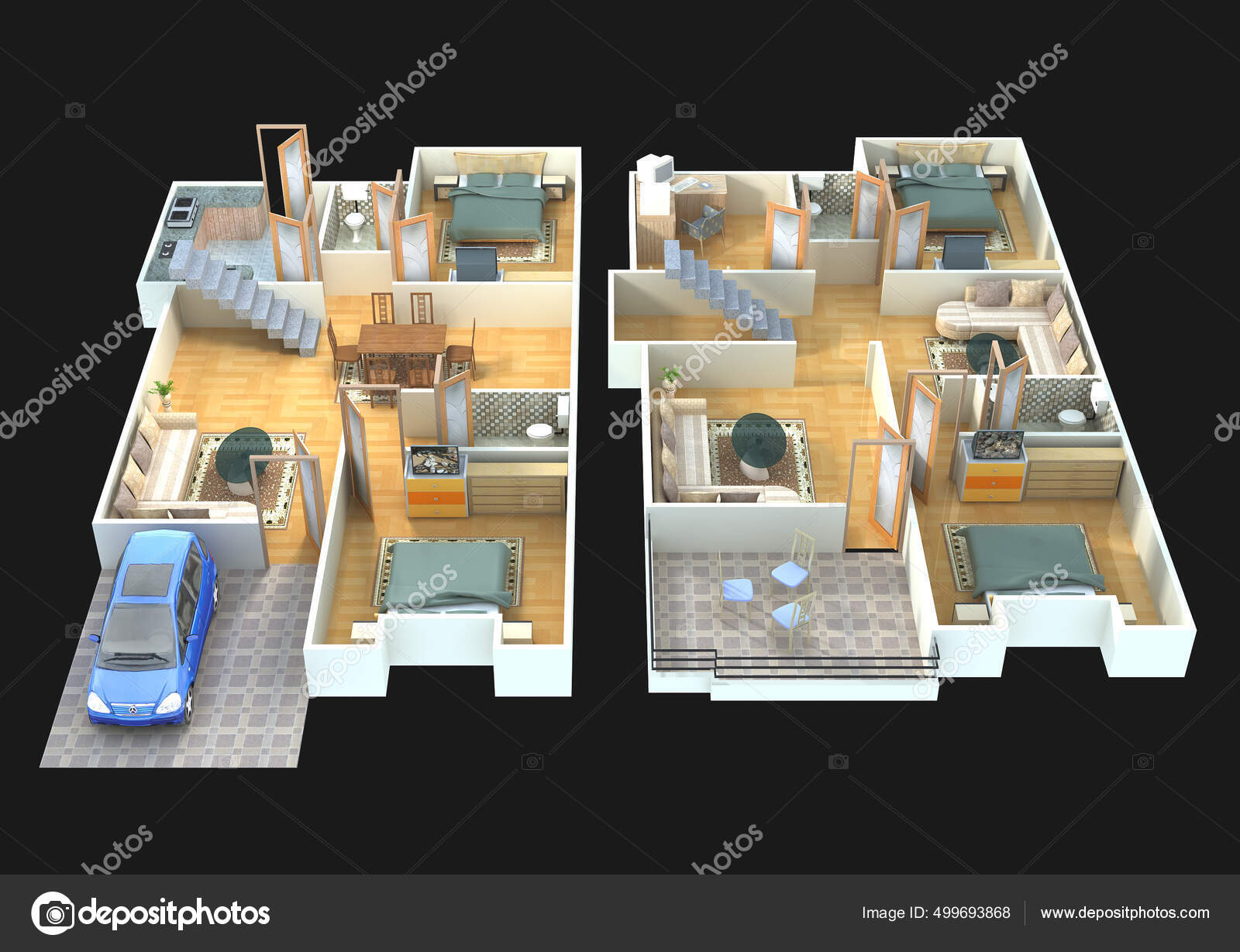 Simple Modern House Floor Plans 3d