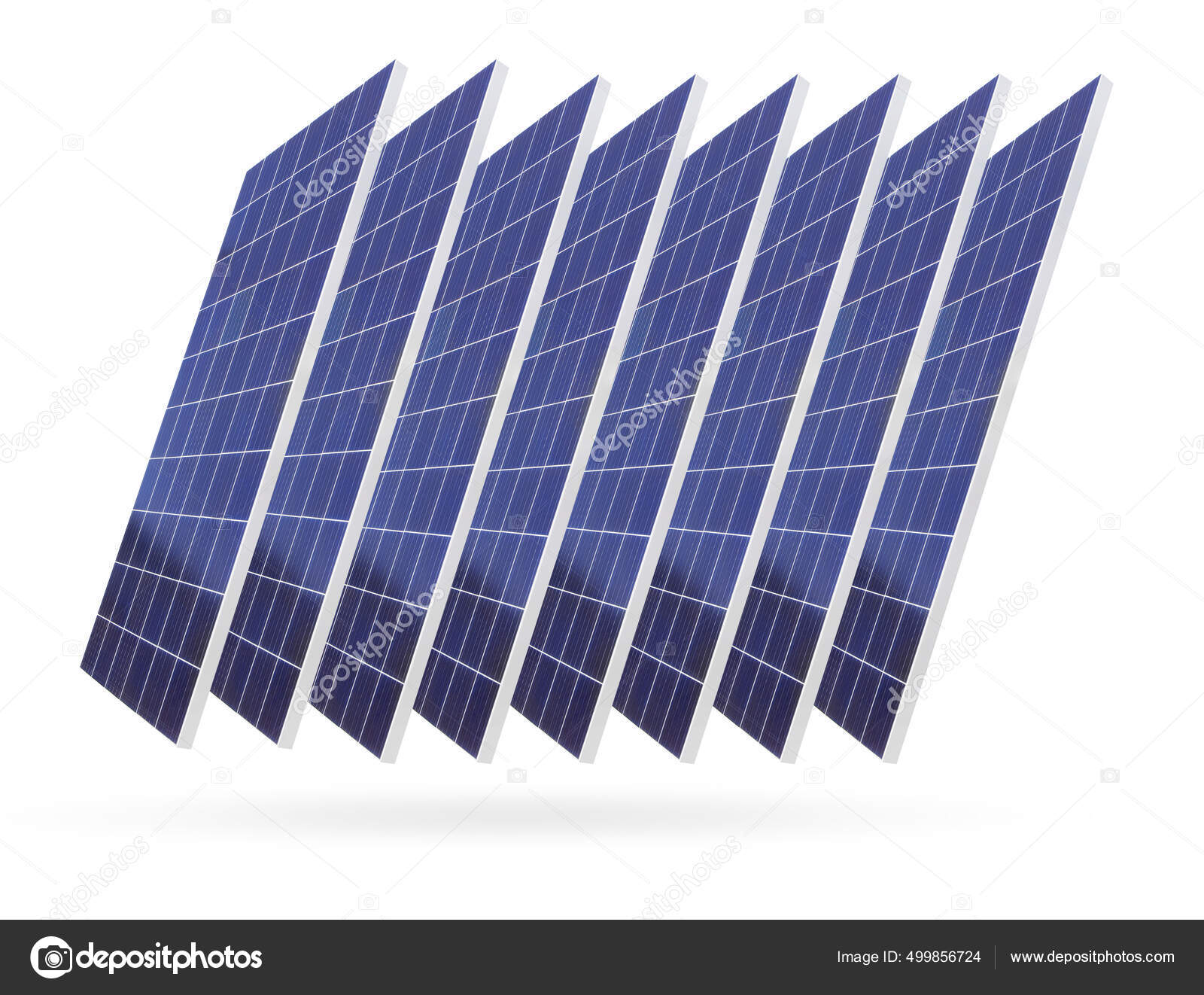 Set Solar Panels White Background Solar Panel Group Isolated — Stock ...