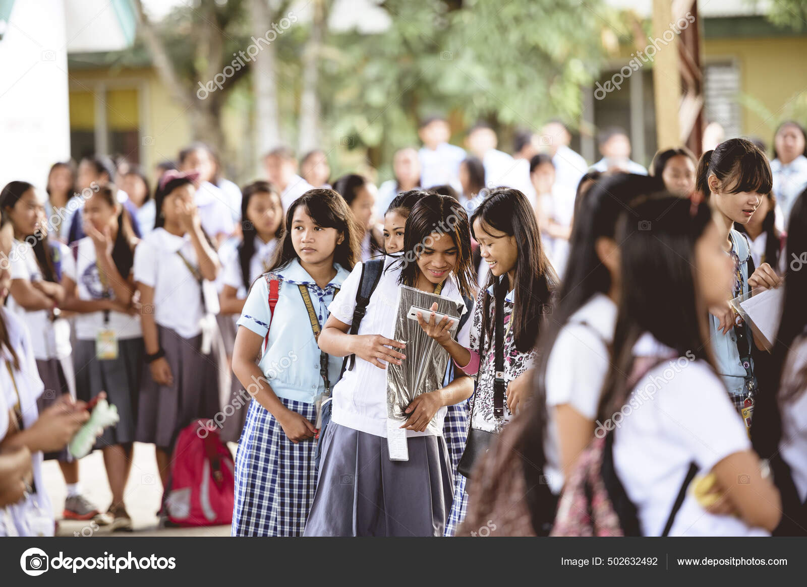 Bacolod Philippines Mar 2019 Group Filipino High School Students ...