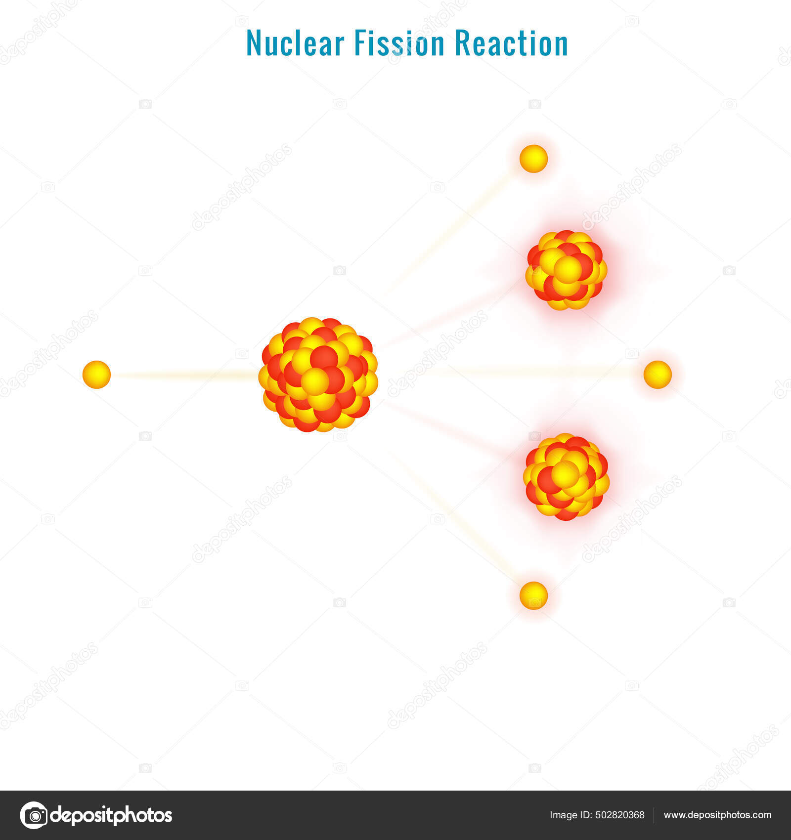 Nuclear Fission Reaction Vector Image Illustration Showing Nuclear ...