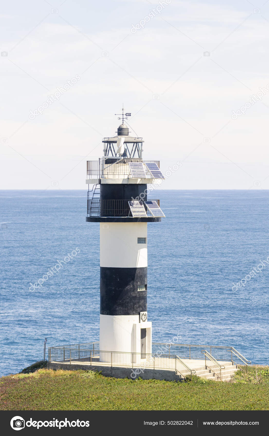 Beautiful Isla Pancha Lighthouse Town Ribadeo Galicia Spain Stock Photo ...