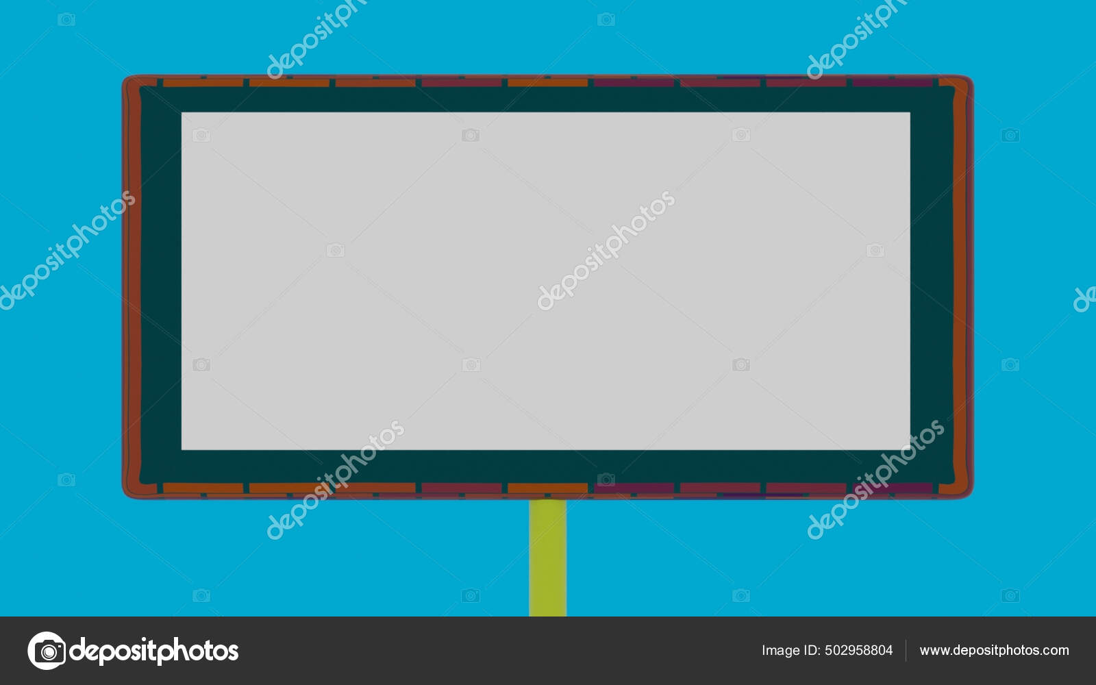 Illustration Billboard Blank Fram Front Blue Background — Stock Photo ...