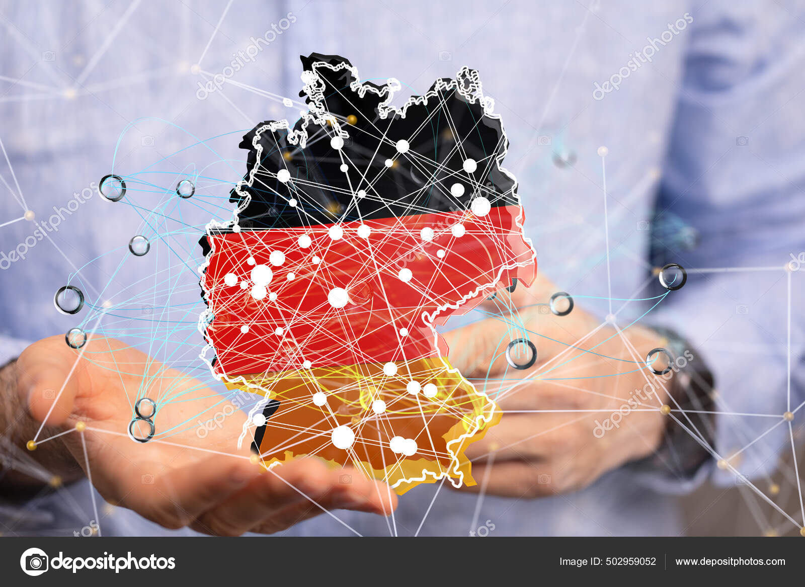 Person Presenting Render Map Germany — Stock Photo © Wirestock #502959052