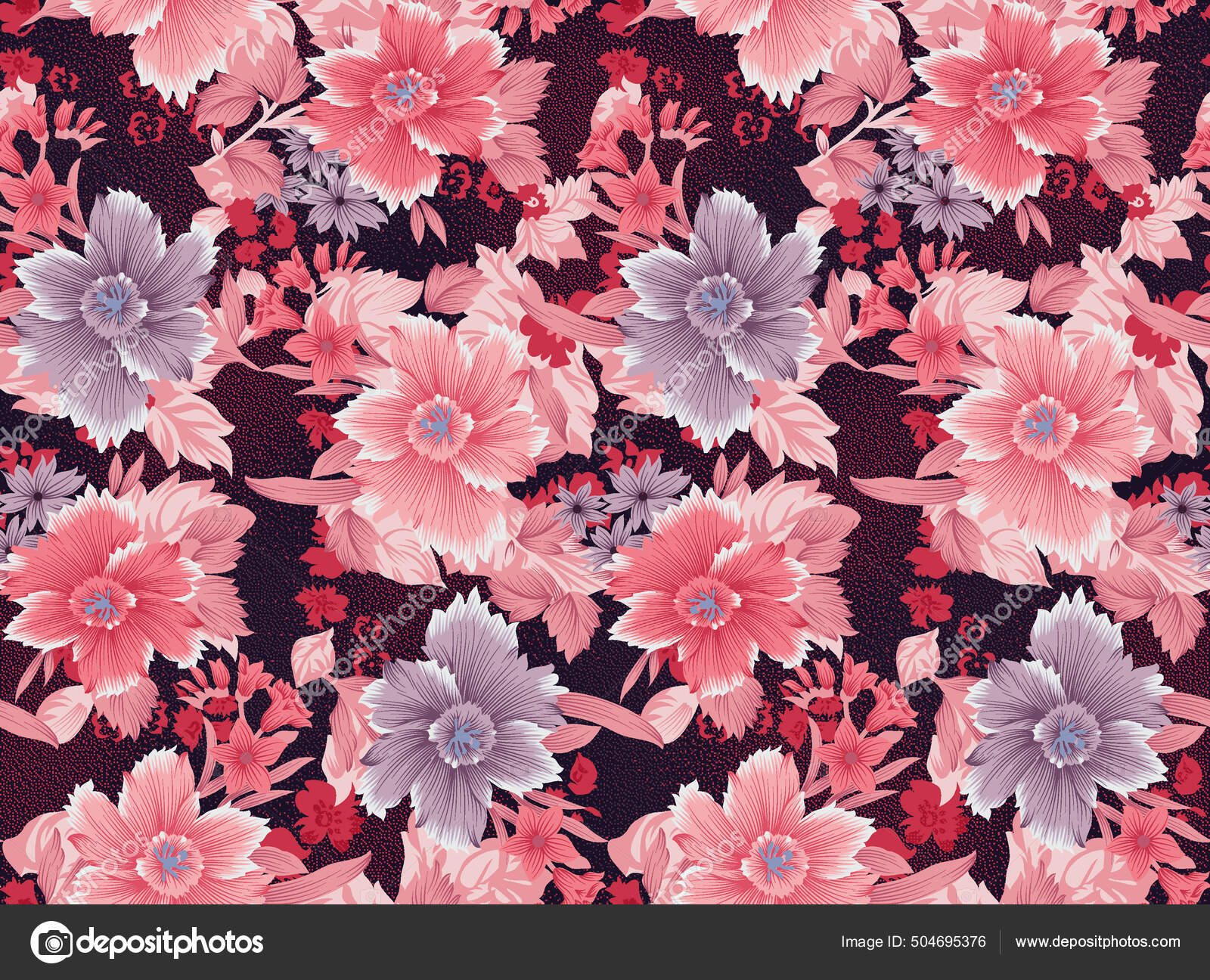 Seamless Floral Pattern Wallpapers — Stock Photo © Wirestock #504695376