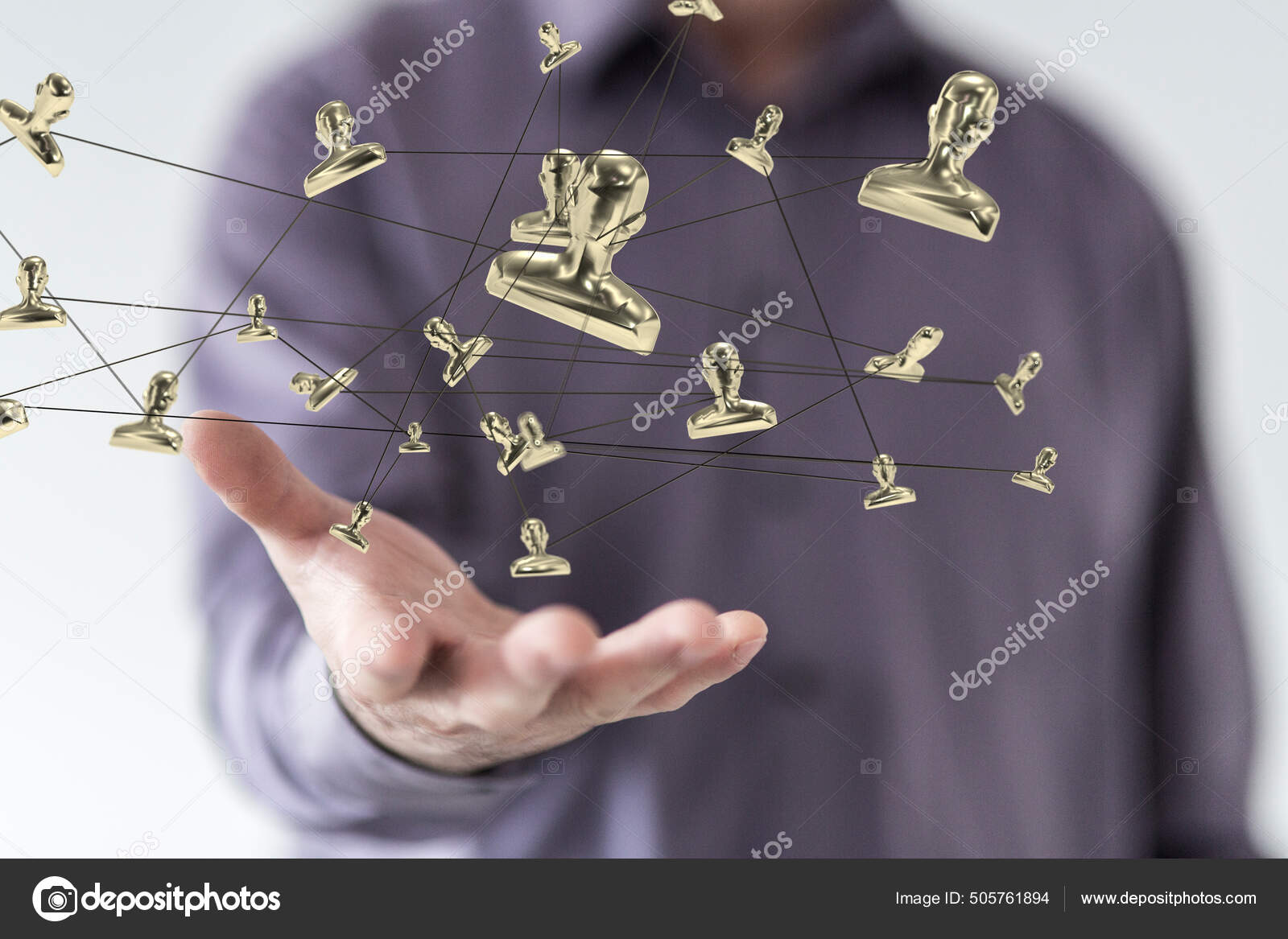 Rendering Team Connection Network Symbol Male Hand Blurry Background ...