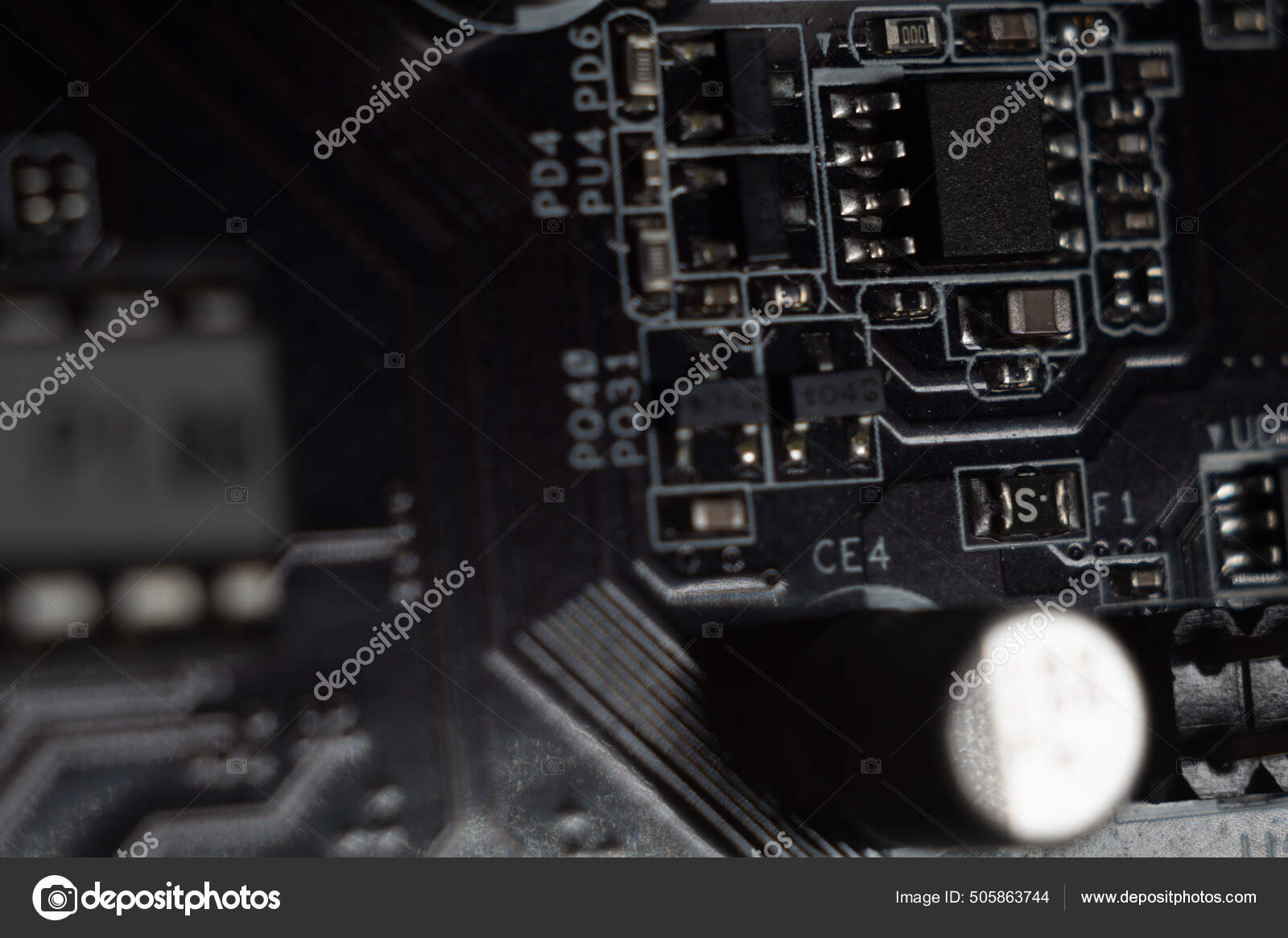 Closeup Ports Buttons Mainboard — Stock Photo © Wirestock #505863744