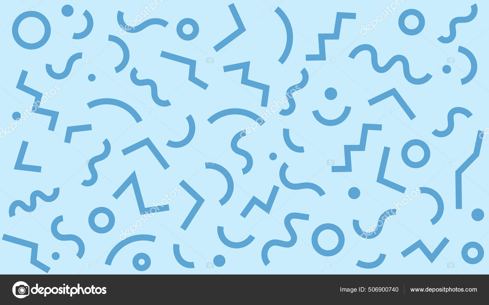 Light Blue Background Darker Blue Squiggly Lines Geometric Shapes Stock ...