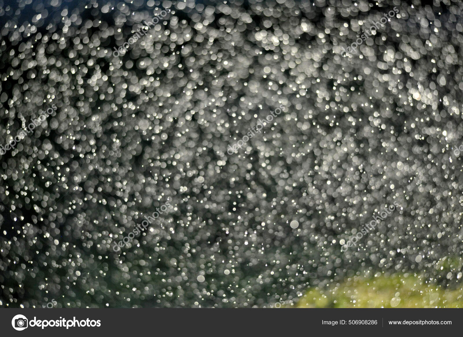 Closeup Flying Waterdrops Sunrays Dark Background — Stock Photo ...